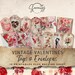 Valentines Junk Journal Tags and Envelopes, Digital, Printable Ephemera ...