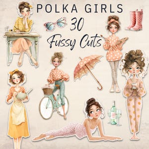 Polka Girls Junk Journal Kit - 163 Piece BUNDLE Printable Papers ...
