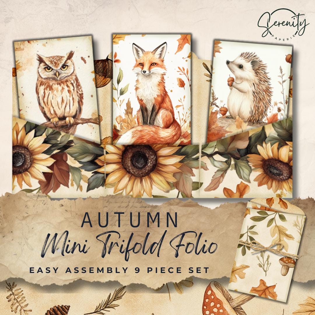 Fall Autumn Junk Journal Folio | Vintage Printable Woodland ...