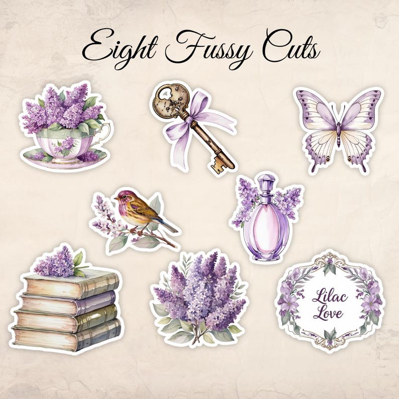 Loaded Tag Printable, Vintage Lovely Lilacs Junk Journal Folio, Purple ...