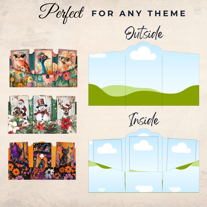 Mini Trifold Template Canva With Editable Inside Outside Design, Drag ...