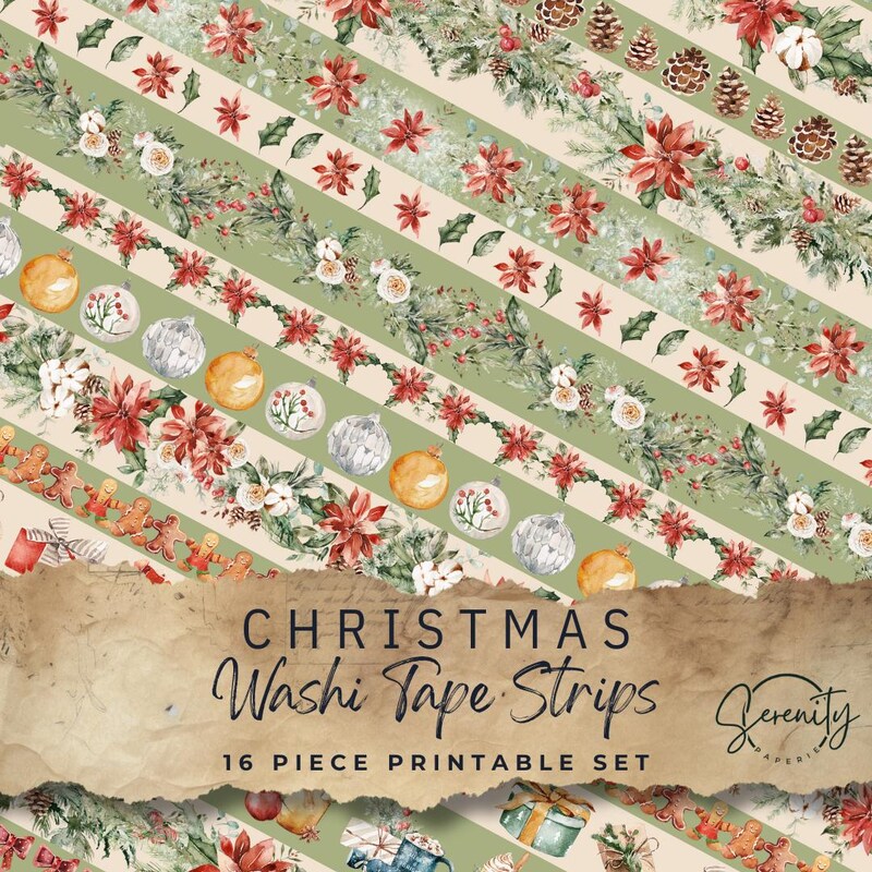 Printable Washi Christmas Etsy