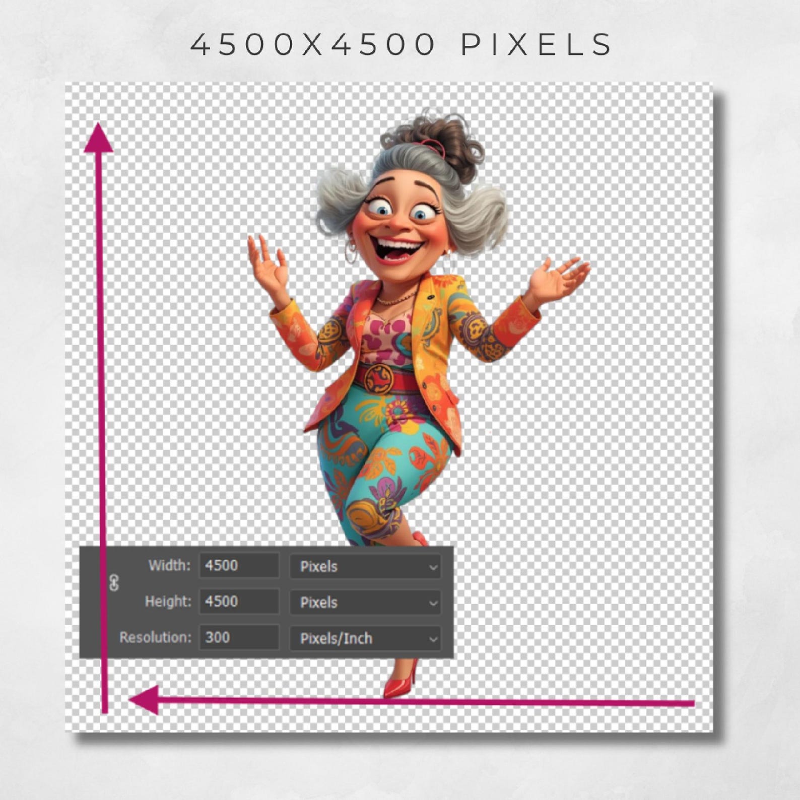 Crazy Old Lady Cut Clipart PNG Fussy Cuts for Cricut & Silhouette ...