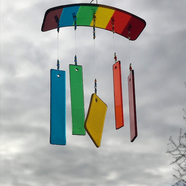 Rainbow Wind Chime - Etsy