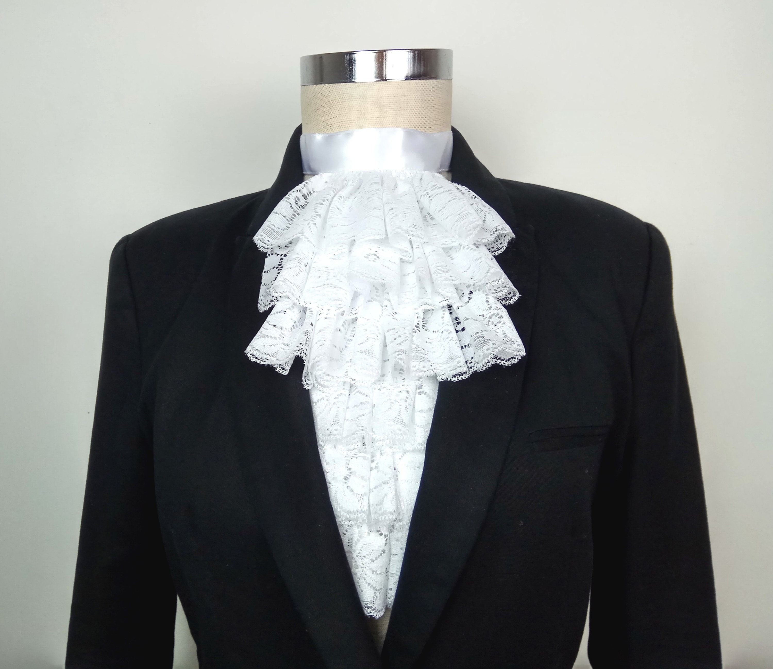 Lace Jabot Victorian Jabot White Jabot Collar Pirate | Etsy