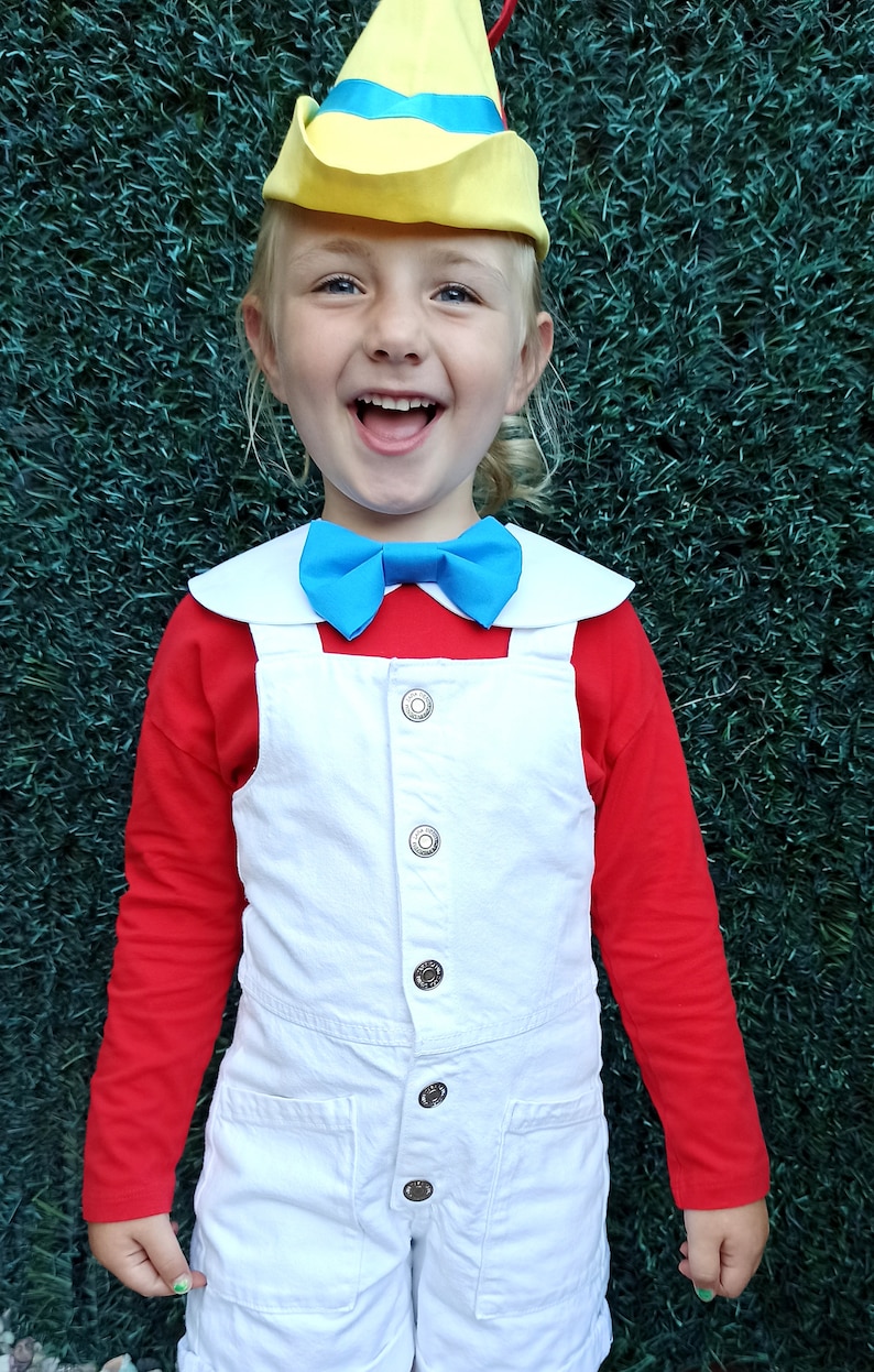 Pinocchio Costume Set – Handmade Hat and Detachable Collar With Bow Tie ...