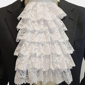 Lace Jabot , Victorian Jabot , White Jabot Collar , Pirate Collar ...
