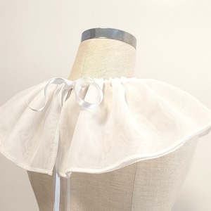 White Ruff Collar Elizabeth Ruffle Neck Collar Victorian Detachable ...