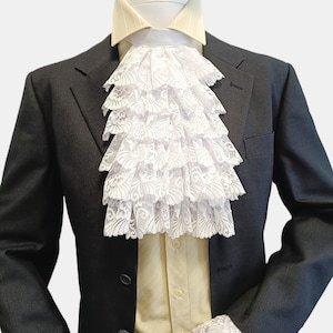 Victorian Jabot Collar and Wrist Cuffs Historical Ruffle Collar and ...
