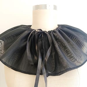 Black Clown Ruffle Collar Jester Hat and Collar Harlequin Pierrot ...
