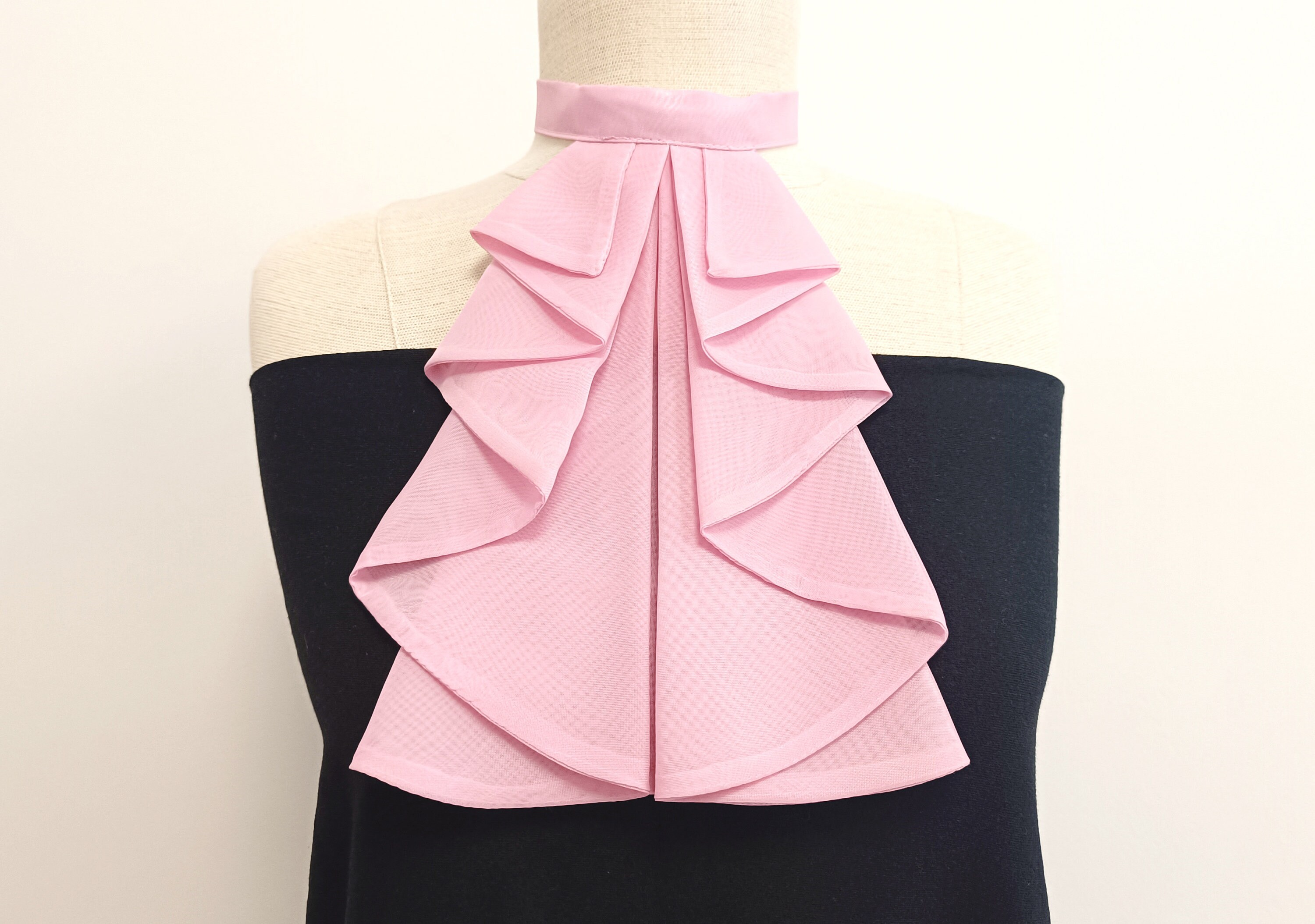 Pink Elegant Victorian Jabot Collar Historical Cravat Costume Accessory ...