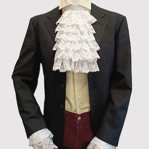 Victorian Jabot Collar and Wrist Cuffs Historical Ruffle Collar and ...