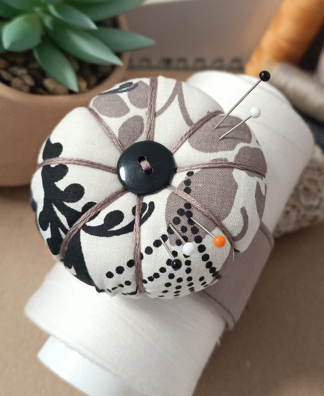 Wrist Pincushion Personalized Wristband Flower Pin Cushion Hand Made ...