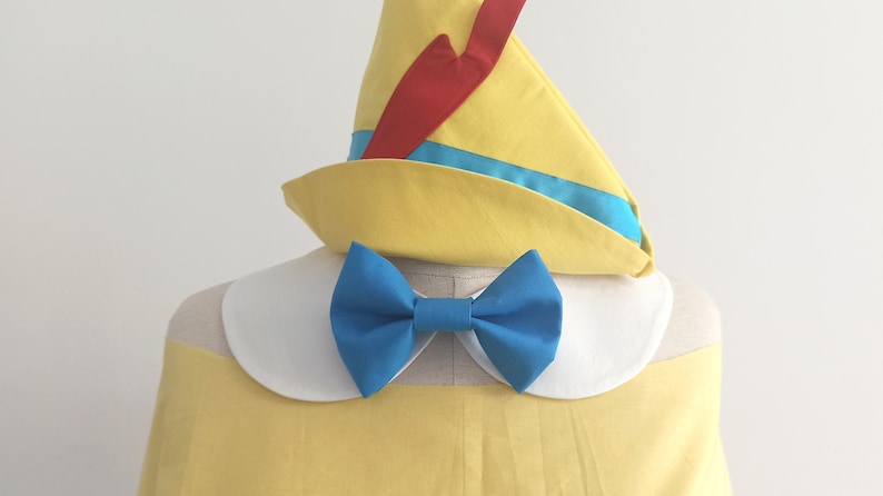 Pinocchio Costume Set – Handmade Hat and Detachable Collar With Bow Tie ...