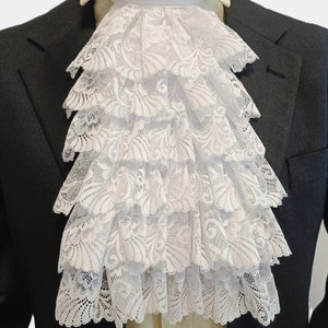 Victorian Jabot Collar and Wrist Cuffs Historical Ruffle Collar and ...