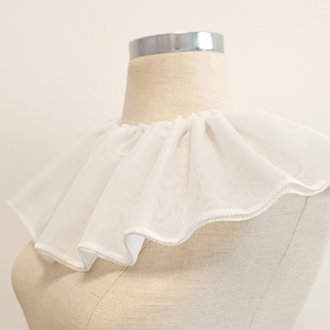White Ruff Collar Elizabeth Ruffle Neck Collar Victorian Detachable ...