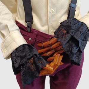 Victorian Jabot Collar and Wrist Cuffs Historical Ruffle Collar and ...