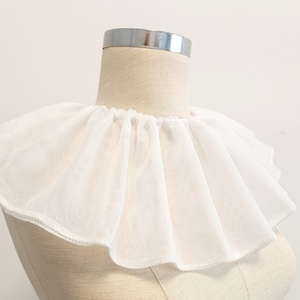 White Ruff Collar Elizabeth Ruffle Neck Collar Victorian Detachable ...