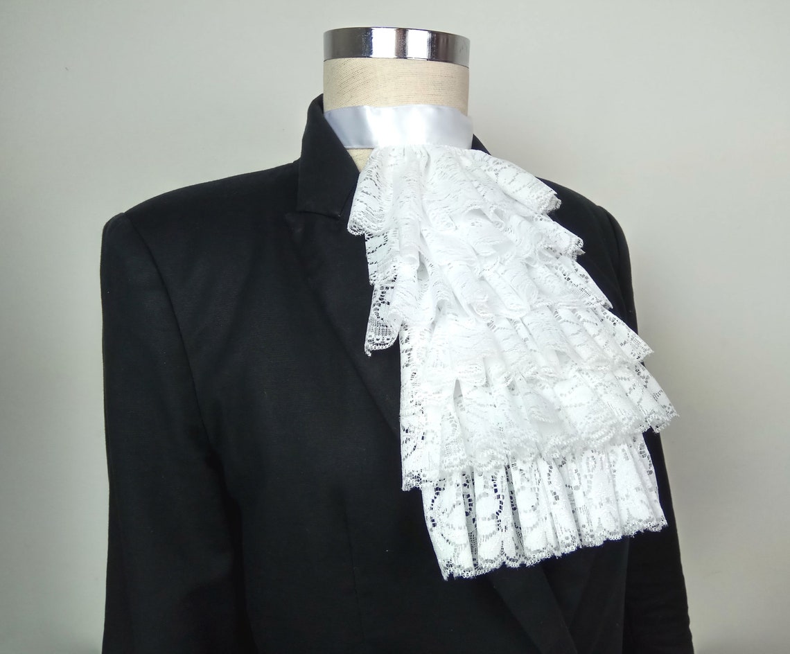 Lace Jabot Victorian Jabot White Jabot Collar Pirate - Etsy