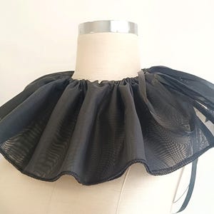 Black Clown Ruffle Collar Jester Hat and Collar Harlequin Pierrot ...