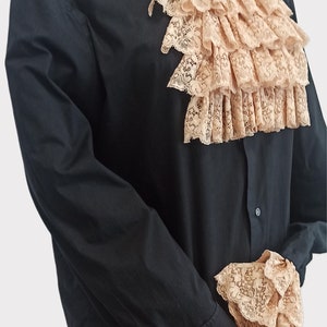 Victorian Jabot Collar and Wrist Cuffs Historical Ruffle Collar and ...