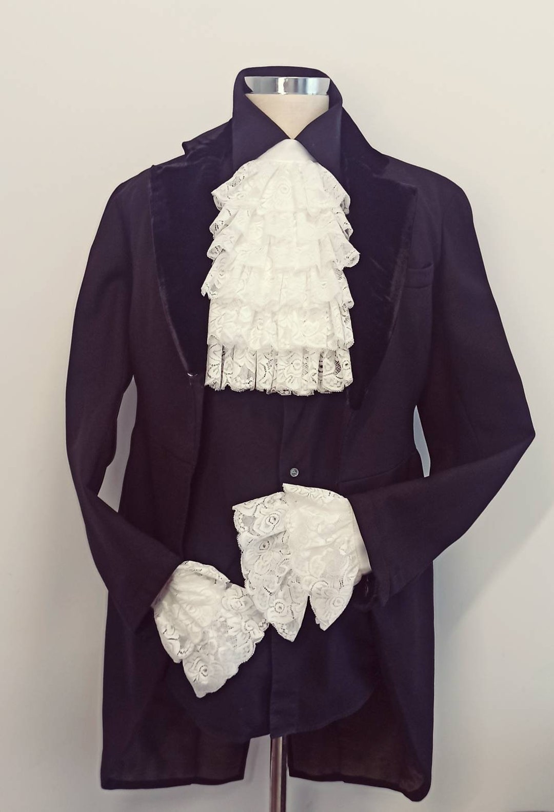 Victorian Cruffle Collar and Cuffs, Lace Jabot ,lace Wrist Cuffs ...