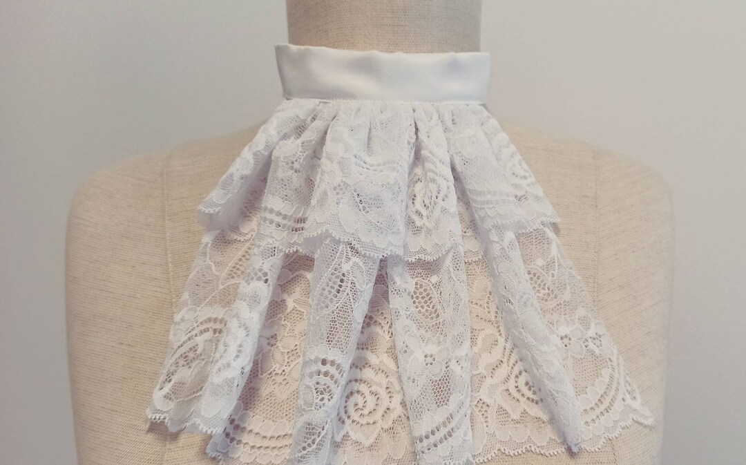 WHITE JABOT , Choir Uniform, Lace Jabot , Collar Ruffle, Collar Pirate ...
