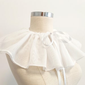 White Ruff Collar Elizabeth Ruffle Neck Collar Victorian Detachable ...
