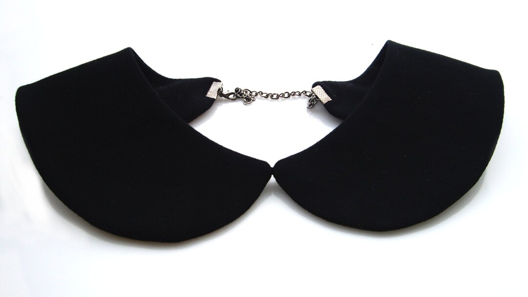 Black Cotton Peter Pan Collar, Detachable Vintage Necklace , Necklace ...