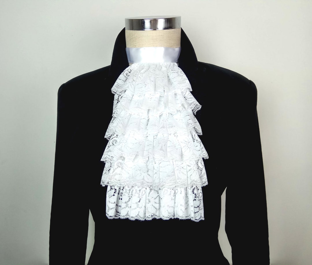 Lace Jabot & Wrist Cuffs – Victorian Ruffle Collar and Cuffs \ Handmade ...