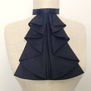 Black Elegant Victorian Jabot Collar Historical Cravat Costume ...