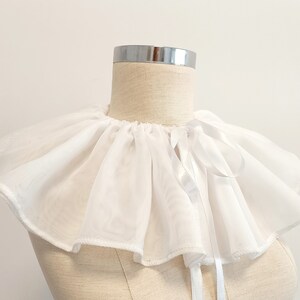White Ruff Collar Elizabeth Ruffle Neck Collar Victorian Detachable ...