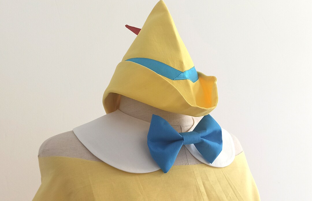 Pinocchio Costume Set – Handmade Hat and Detachable Collar With Bow Tie ...