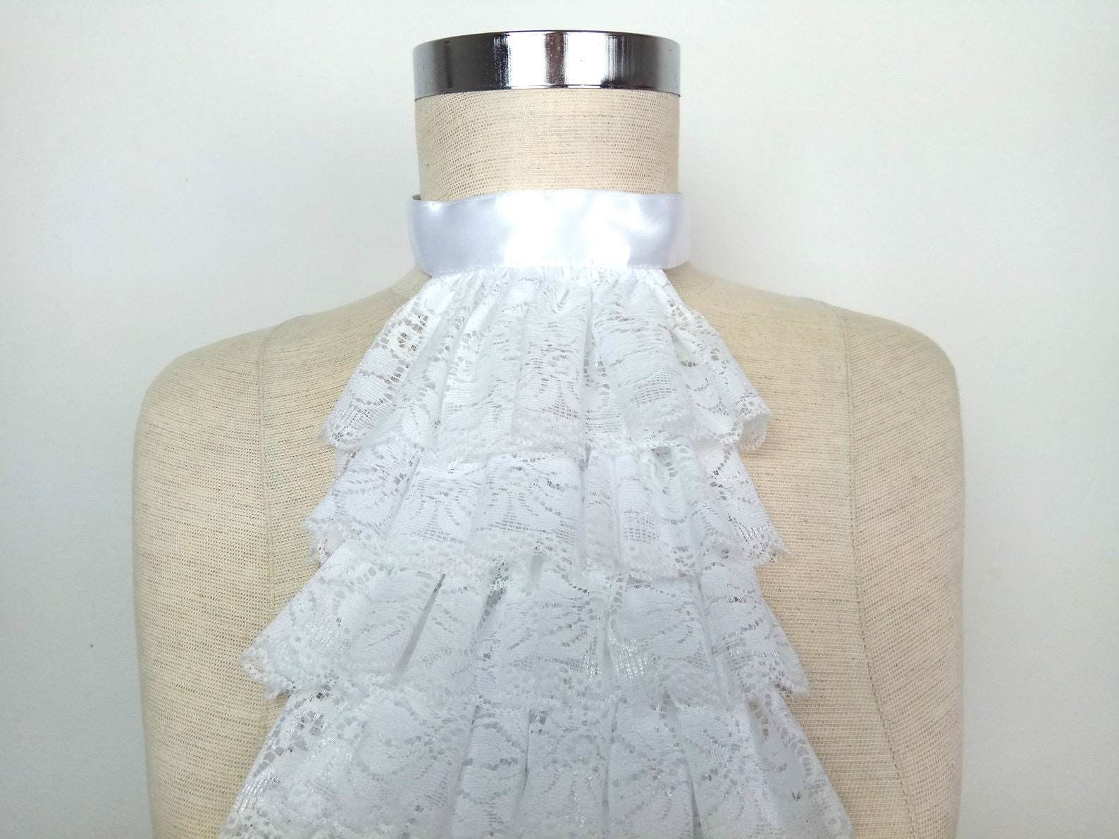 Lace Jabot Victorian Jabot White Jabot Collar Pirate | Etsy