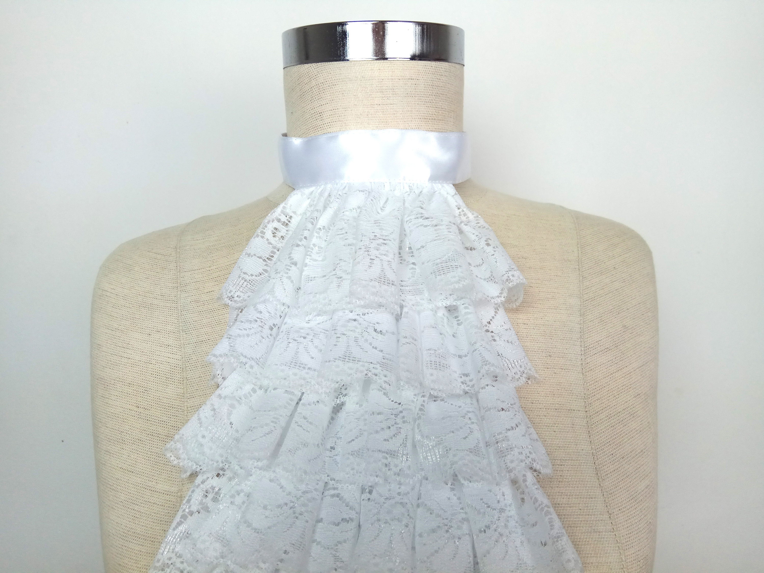 Lace Jabot Victorian Jabot White Jabot Collar Pirate | Etsy