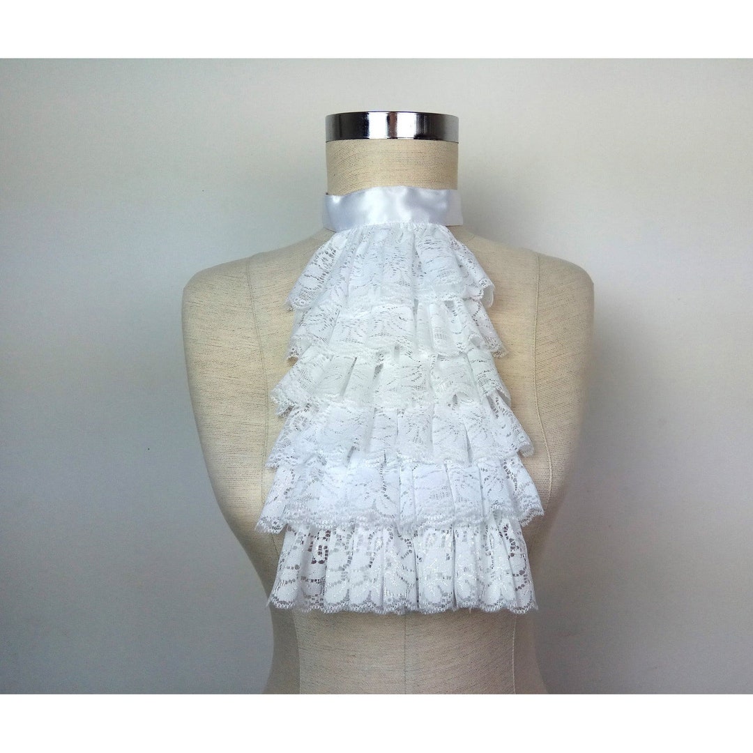 Lace Jabot victorian Jabot white Jabot Collar Pirate - Etsy