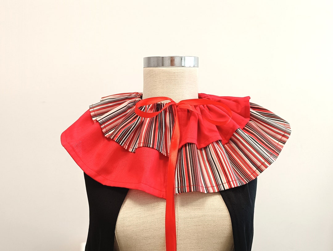 Clown Harlequin Detachable Ruff Red Collar Circus Costume Neck Collar ...