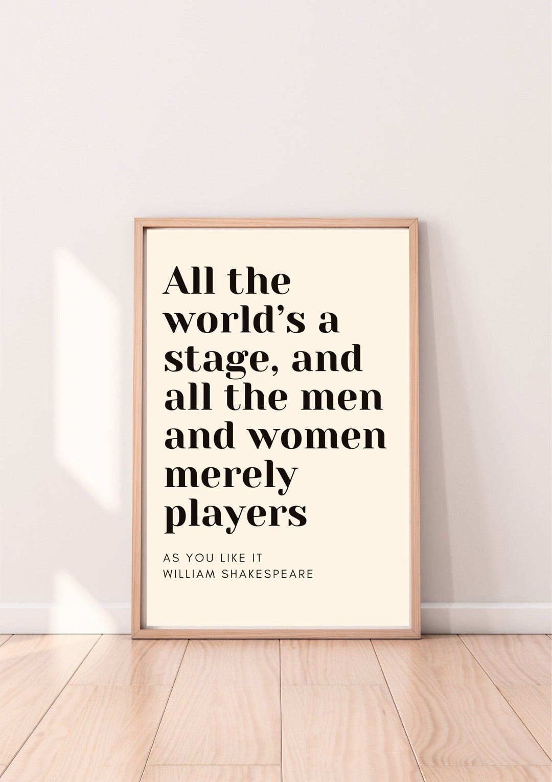 All the World's a Stage, and All the Men and Women Merely Players ...