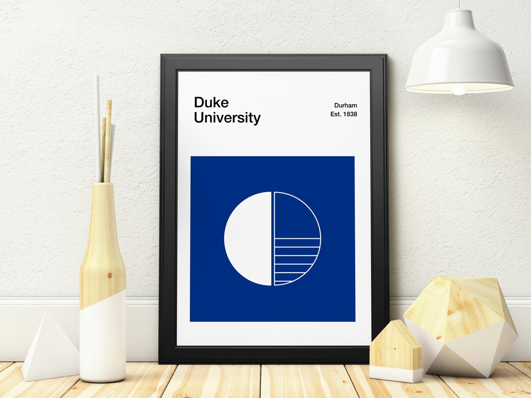Duke University Graphic Poster | Minimalist Wall Art | University Decor ...