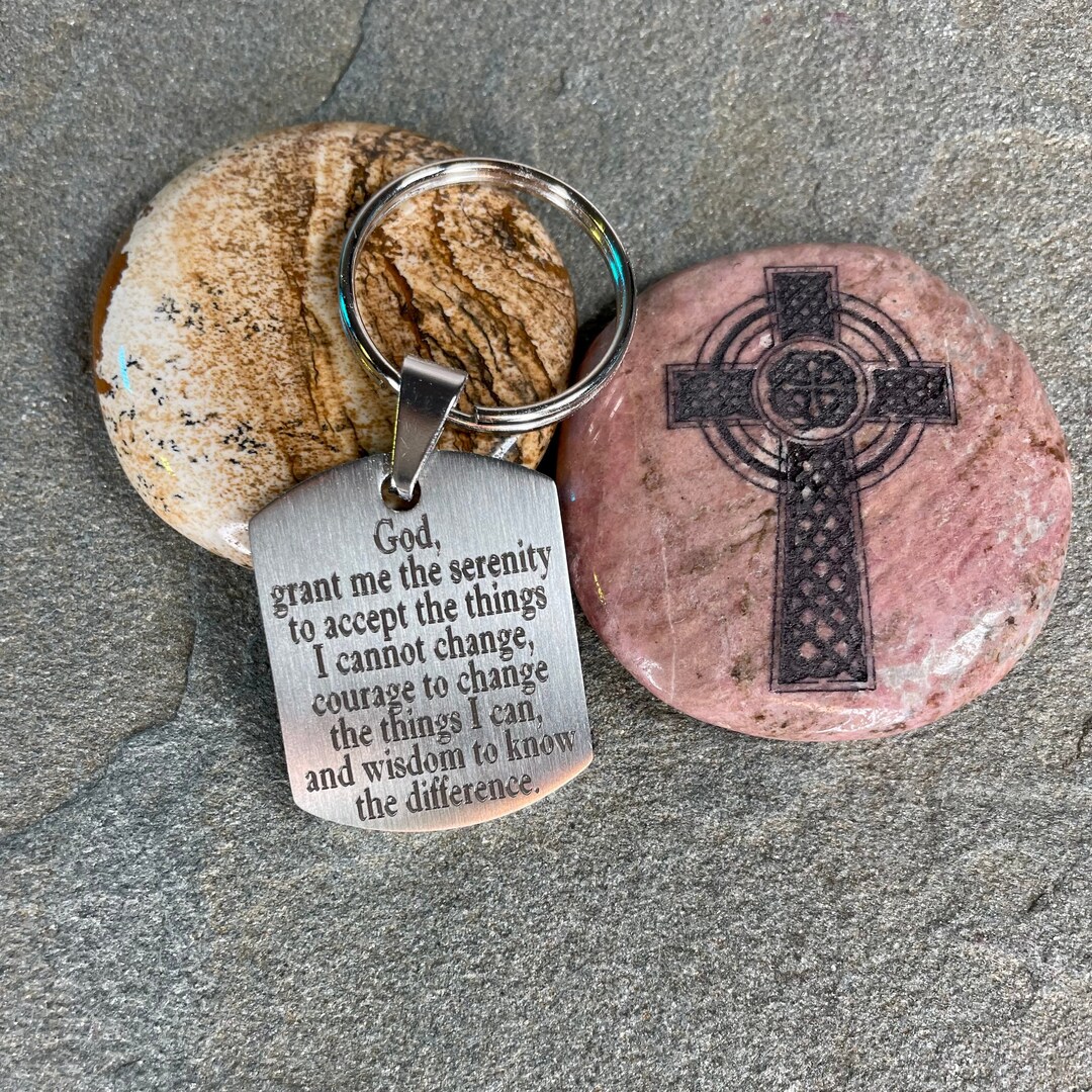 Serenity Prayer Keychain Gift for Addiction Mental Health Courage - Etsy