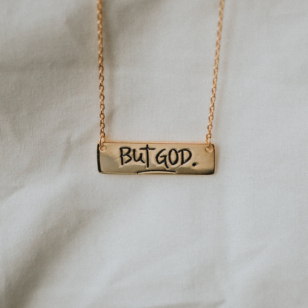 But God Necklace: Faith Bible Verse Inspirational Encourage Bar Tag ...