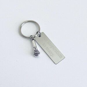 Personalized Microphone Key Chain. Customized Stainless Steel Tag. Name ...