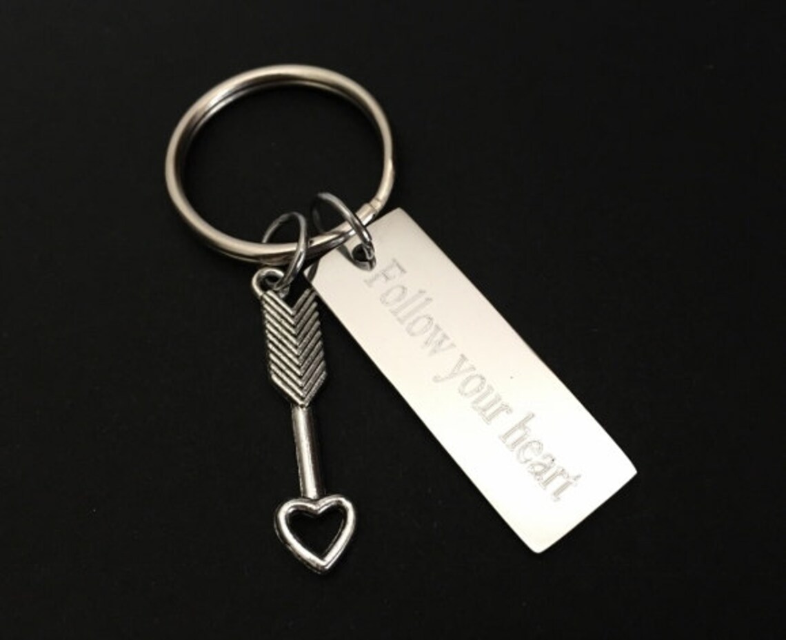 Personalized Arrow Key Ring. Customized Stainless Steel Name | Etsy