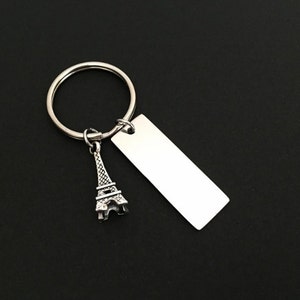 Eiffel Tower Key Chain. Personalized Stainless Steel Key Chain. Paris ...
