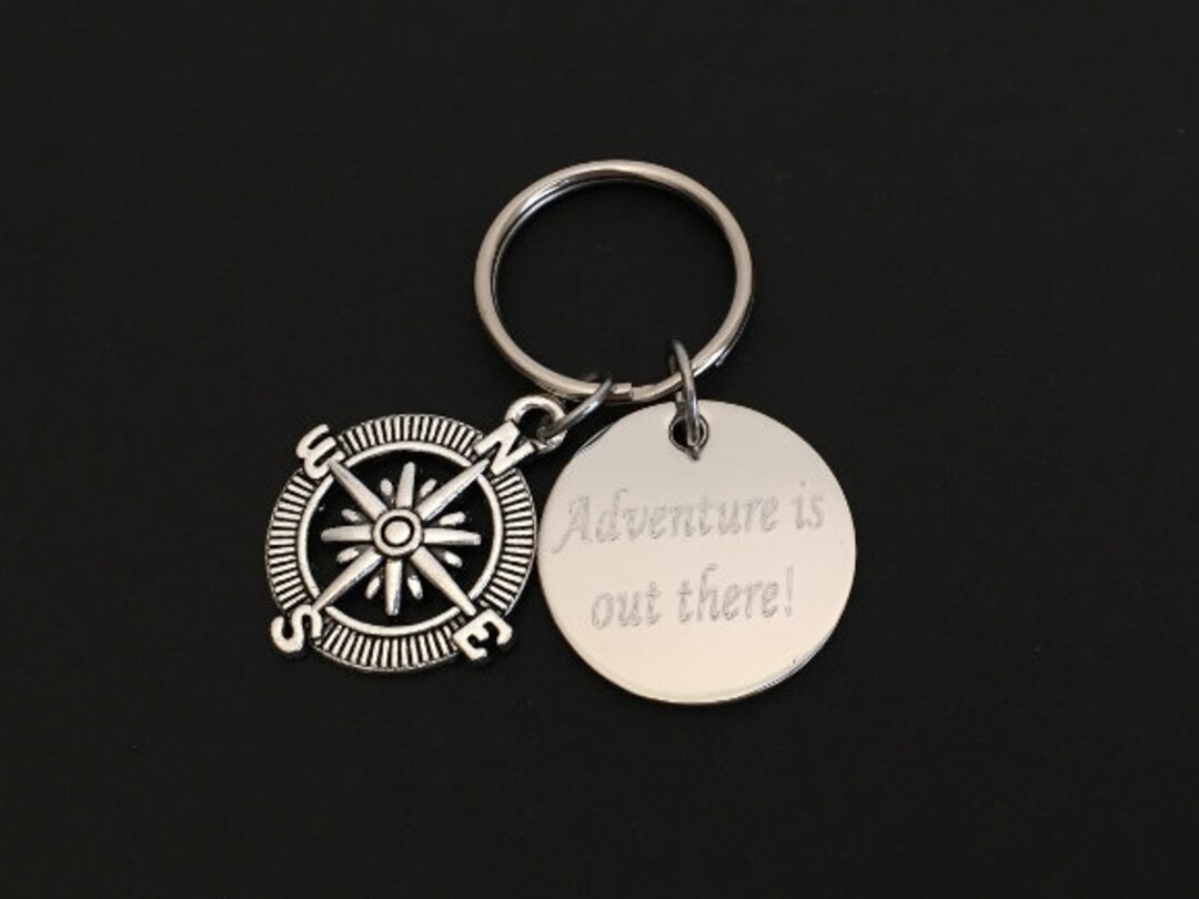 Personalized Compass Key Chain. Stainless Steel Key Chain. Customized ...