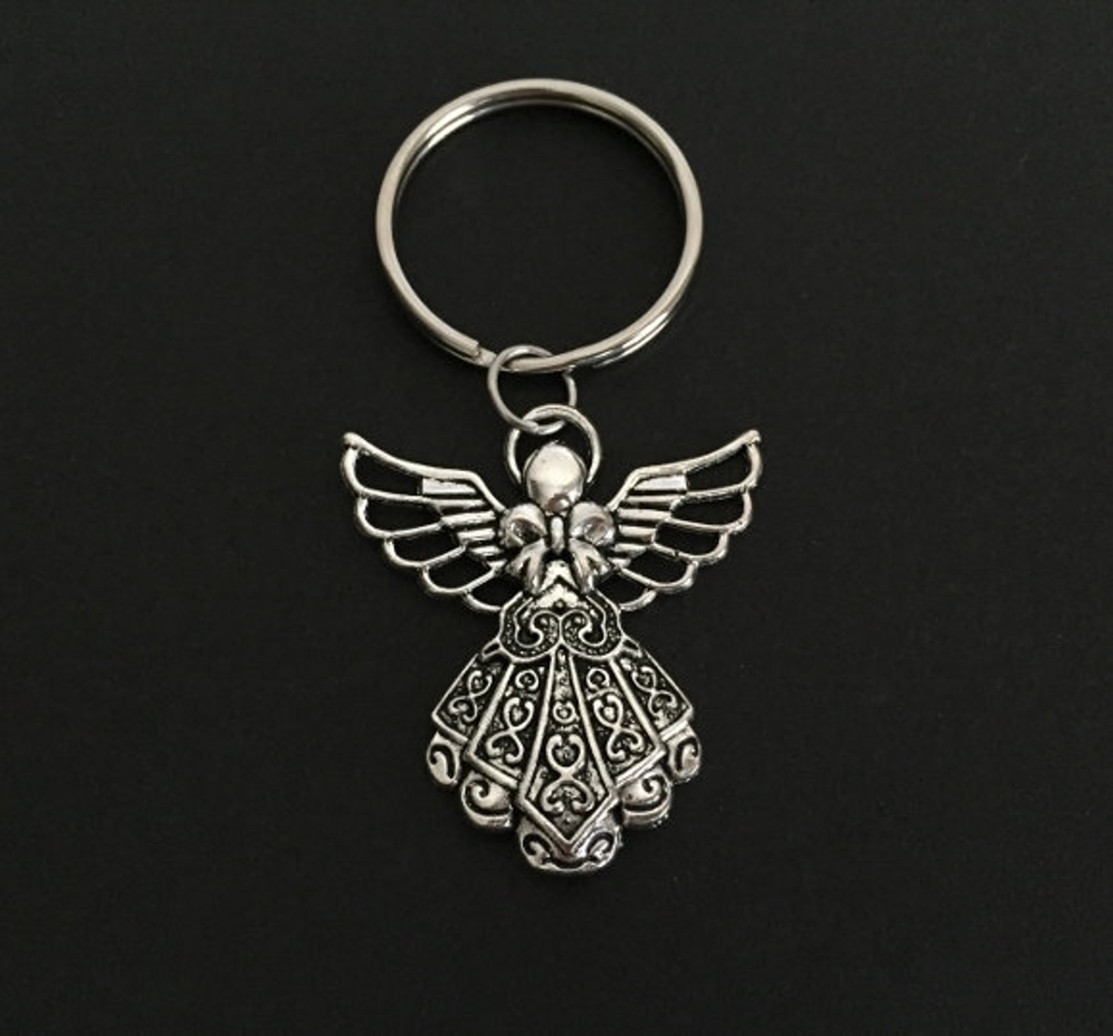 Guardian Angel Key Chain. Angel Charm Key Chain. Memorial Key - Etsy