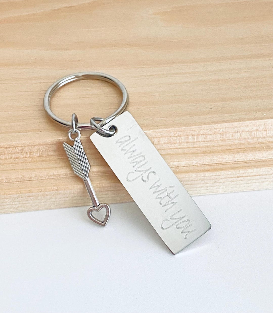Personalized Arrow Key Ring. Customized Stainless Steel Name Key Chain ...
