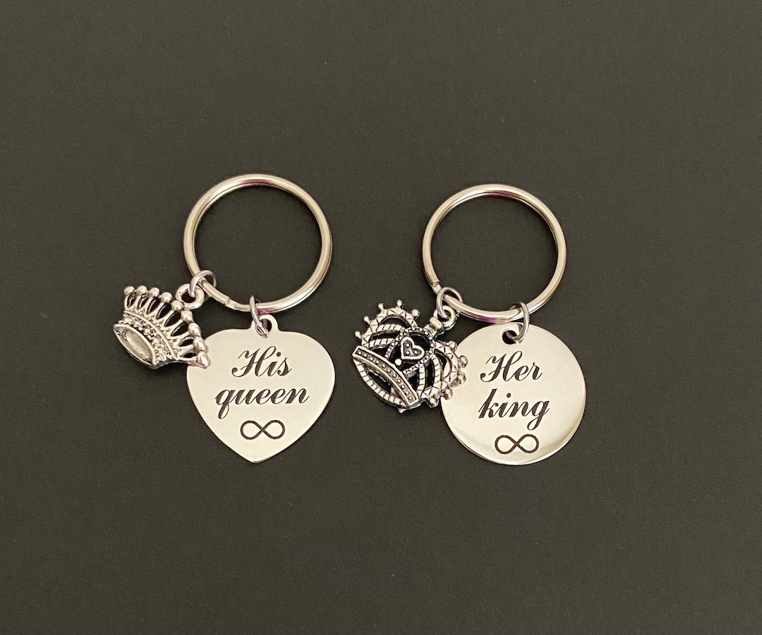 His Queen Her King Key Chain Set. Stainless Steel Key Chains. King and ...