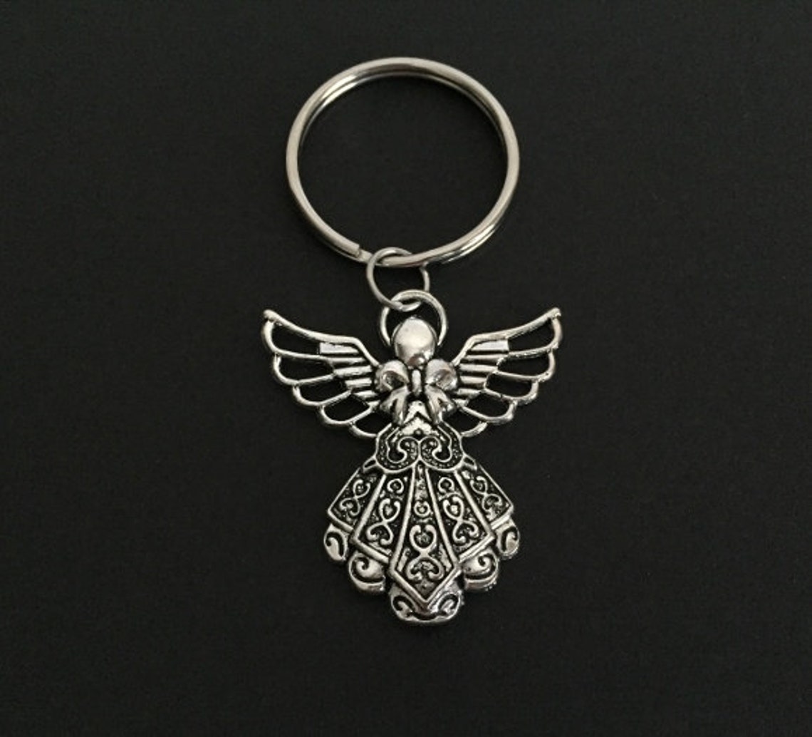 Guardian Angel Key Chain. Angel Charm Key Chain. Memorial Key - Etsy