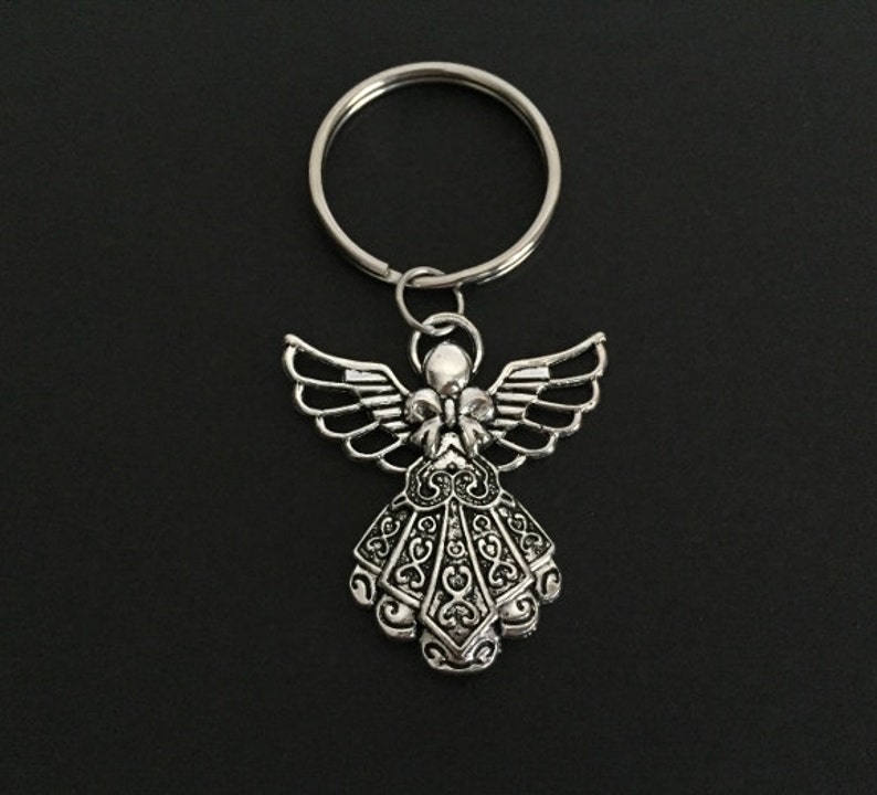 Guardian Angel Key Chain. Angel Charm Key Chain. Memorial Key - Etsy